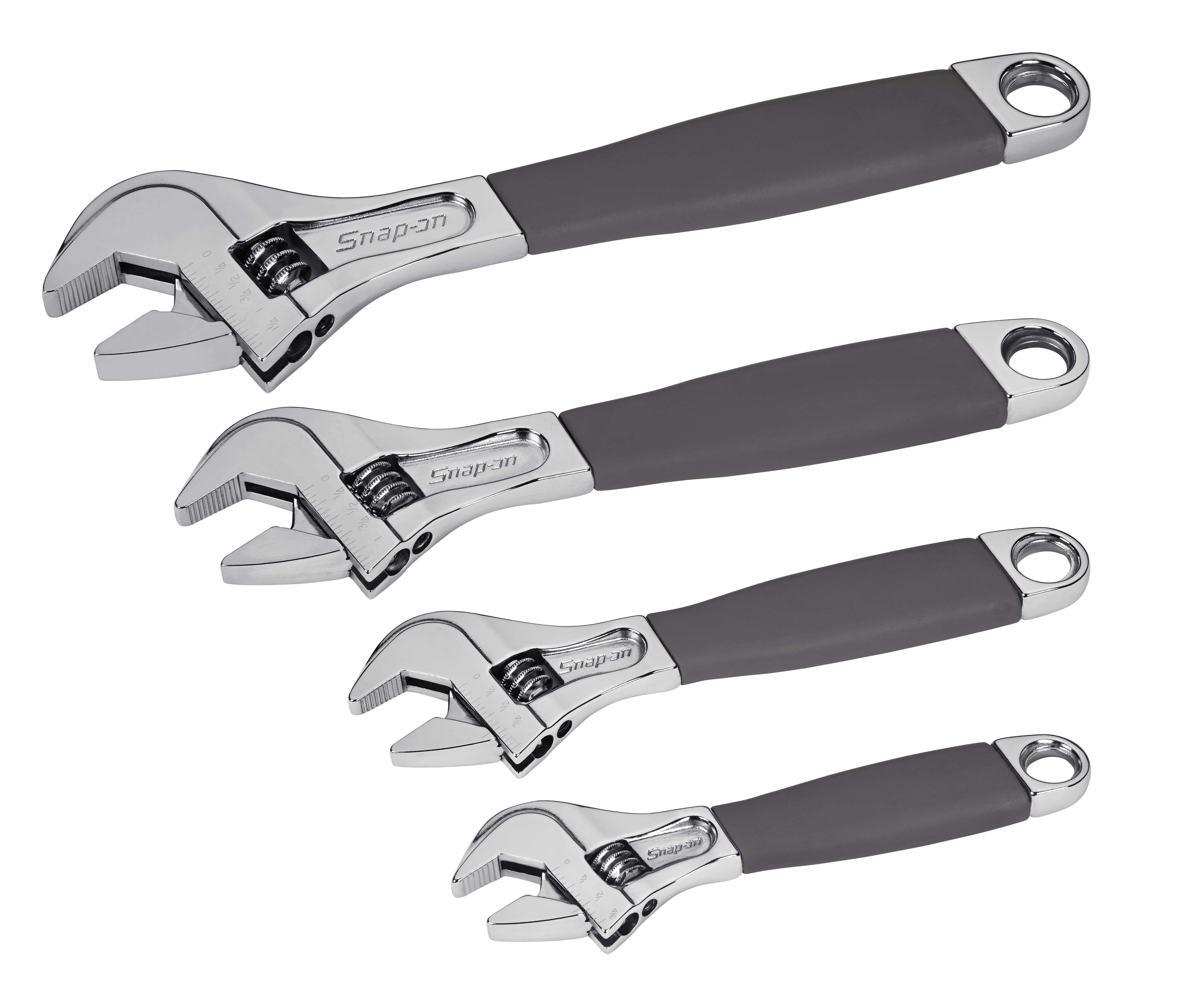 4 pc Flank Drive Plus Adjustable Wrench Set 6 12 Dark Titanium